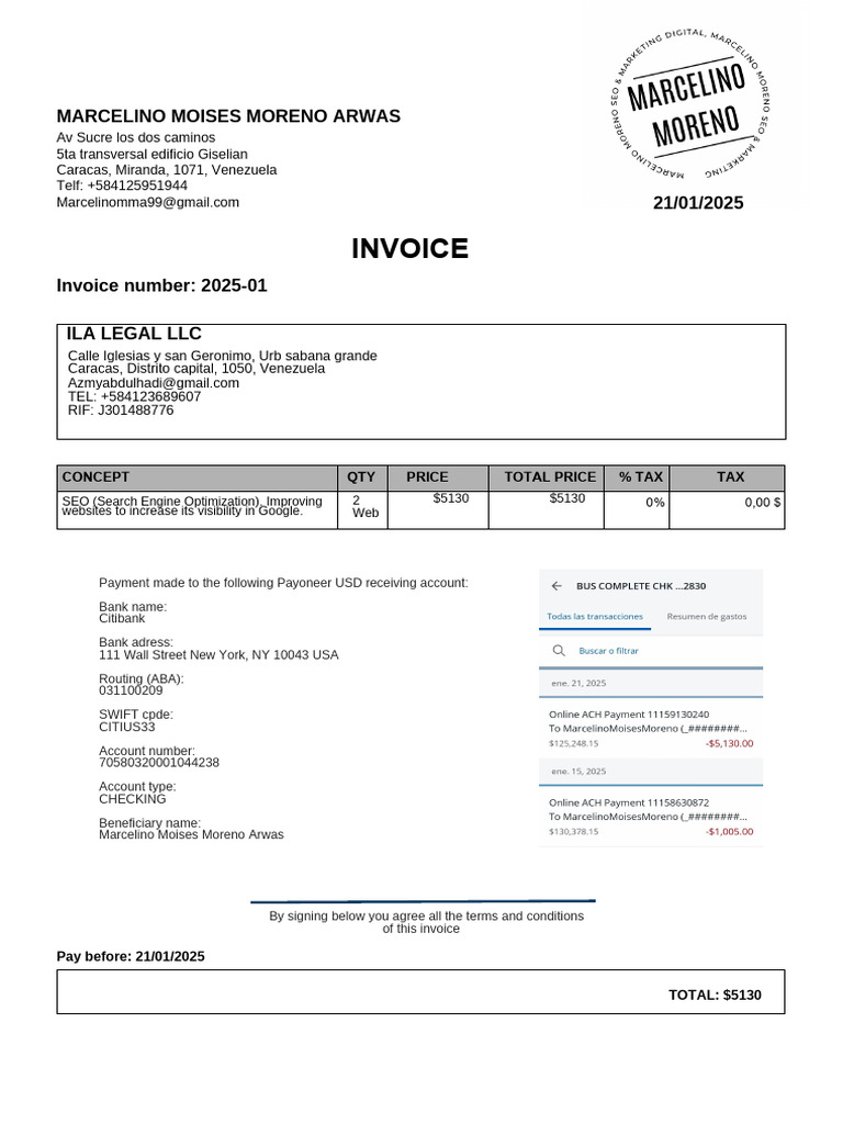 SEO INVOICE marcelino | PDF