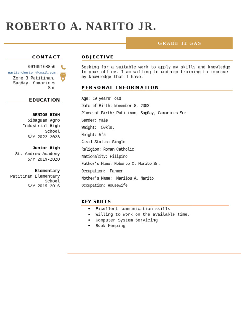 Roberto resume | PDF