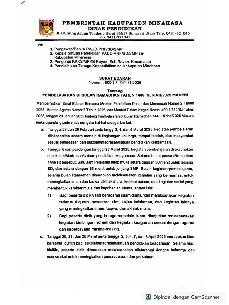 PEMBELAJARAN DI BULAN RAMADHAN TAHUN 1446 HIJRIAH2025 MASEHI | PDF