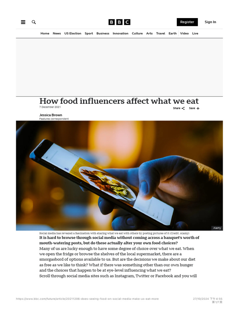 Impact of Food Influencers on Eating Habits | PDF | Junk Food | Healthy ...