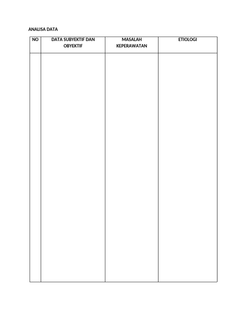 Format Analisa Data Sampai Evaluasi (2) | PDF