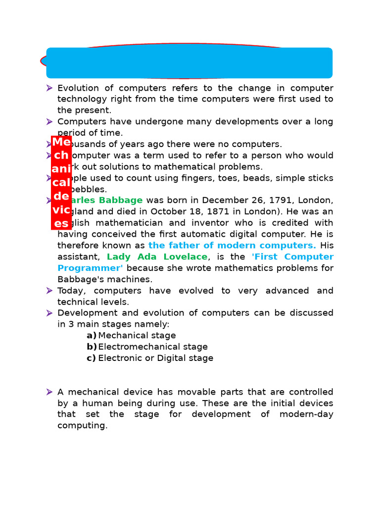 002 Evolution of Computers | PDF | Typewriter | Computing