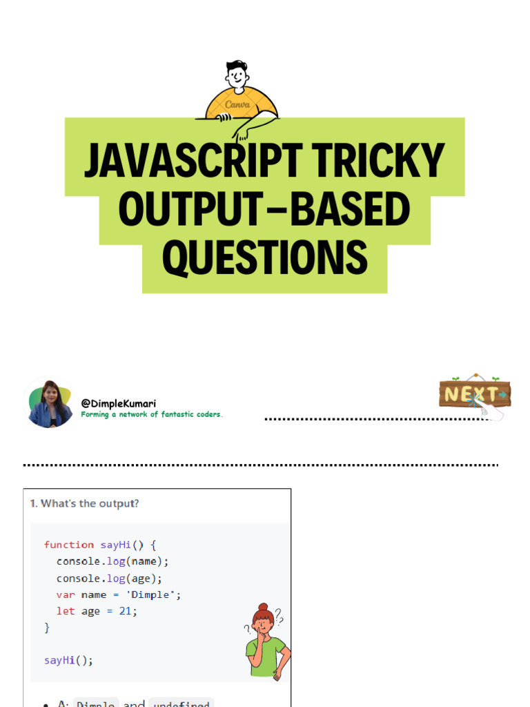 Javascript Output Based Questions | PDF Javascript Output Based Questions | PDF