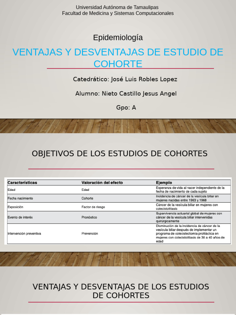 Ventajas y Desventajas de Estudio de Cohorte | PDF