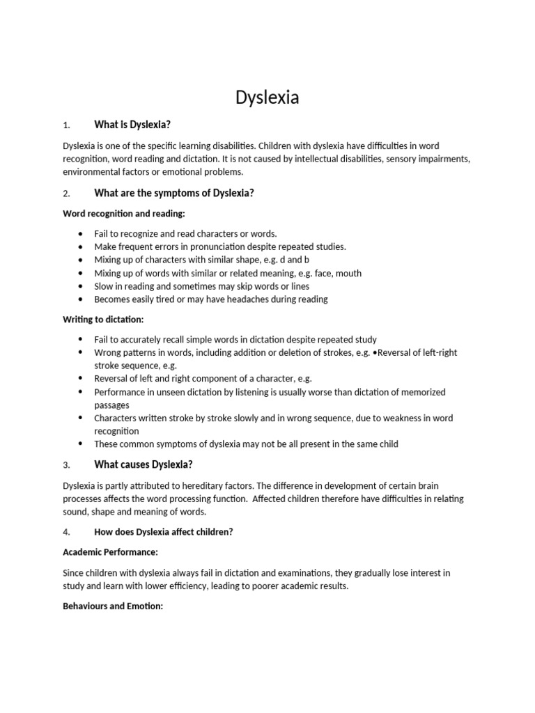 Dyslexia | PDF | Dyslexia | Learning Disability