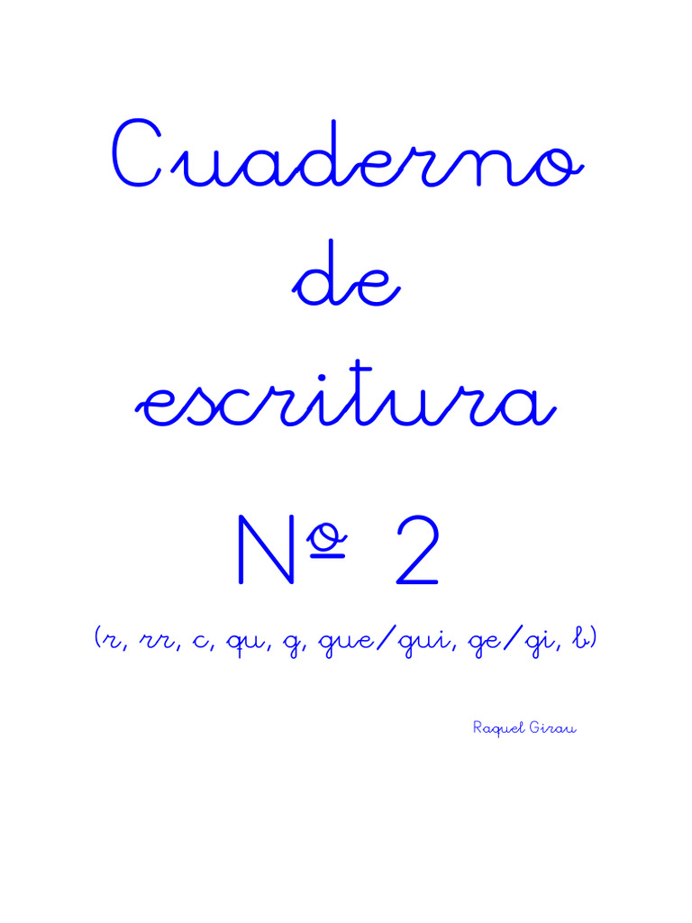 Cuaderno Escritura Nº2 | PDF