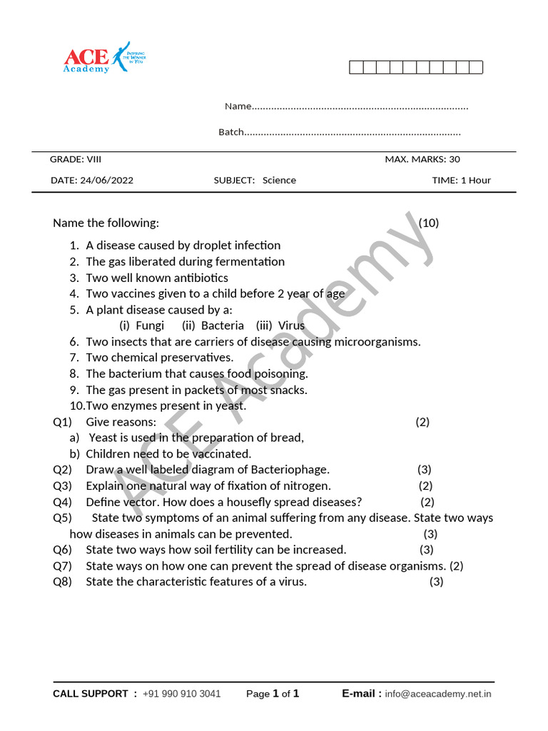 Class 8 Micro Organisms | PDF