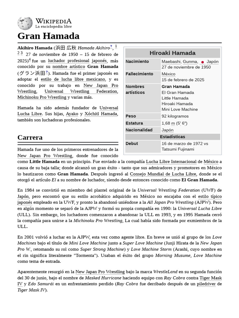 Gran Hamada | PDF | Combate simulado | Deportes y Entretenimiento