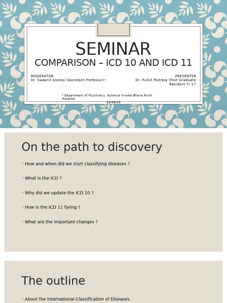 ICD 10 vs ICD 11: Key Psychiatry Changes | PDF | Dissociation ...