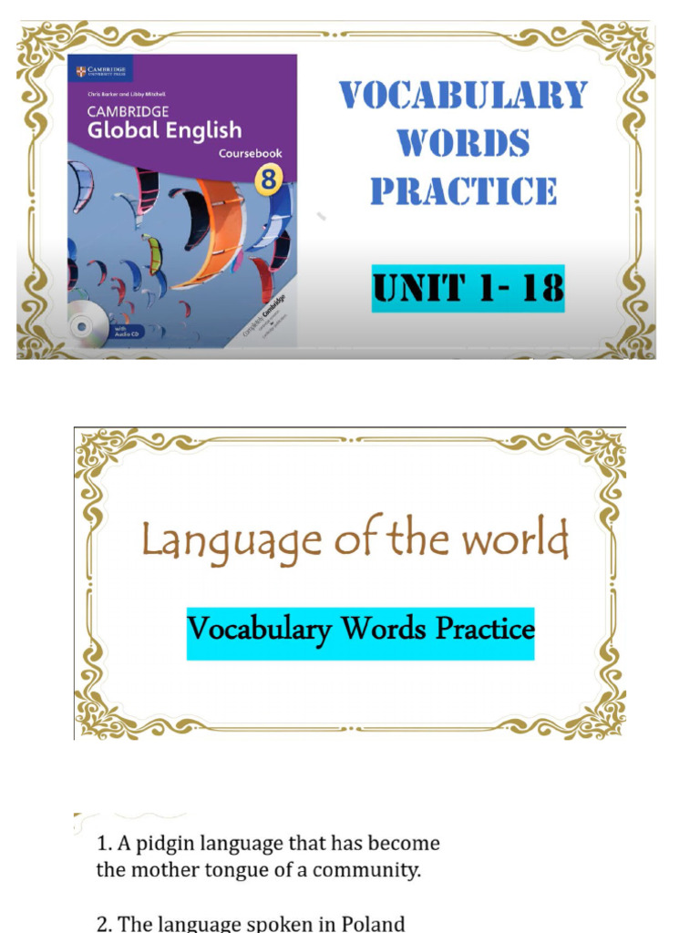 Vocabulary Presentations | PDF