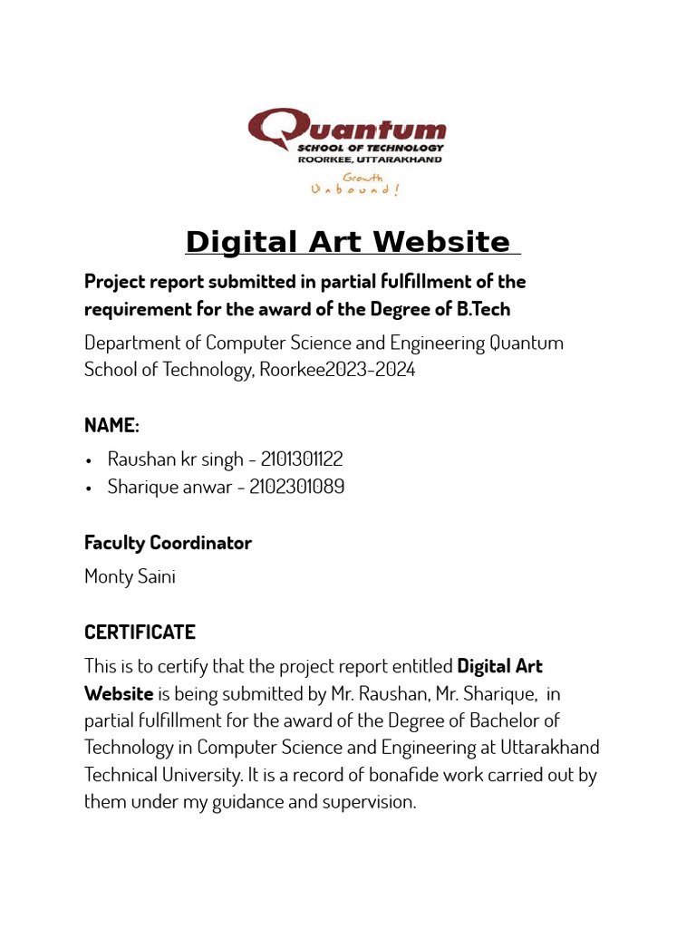 project report Art Website | PDF | Databases | Php
