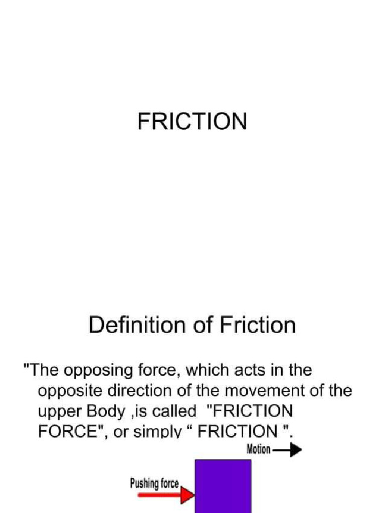 Friction Lecture | PDF