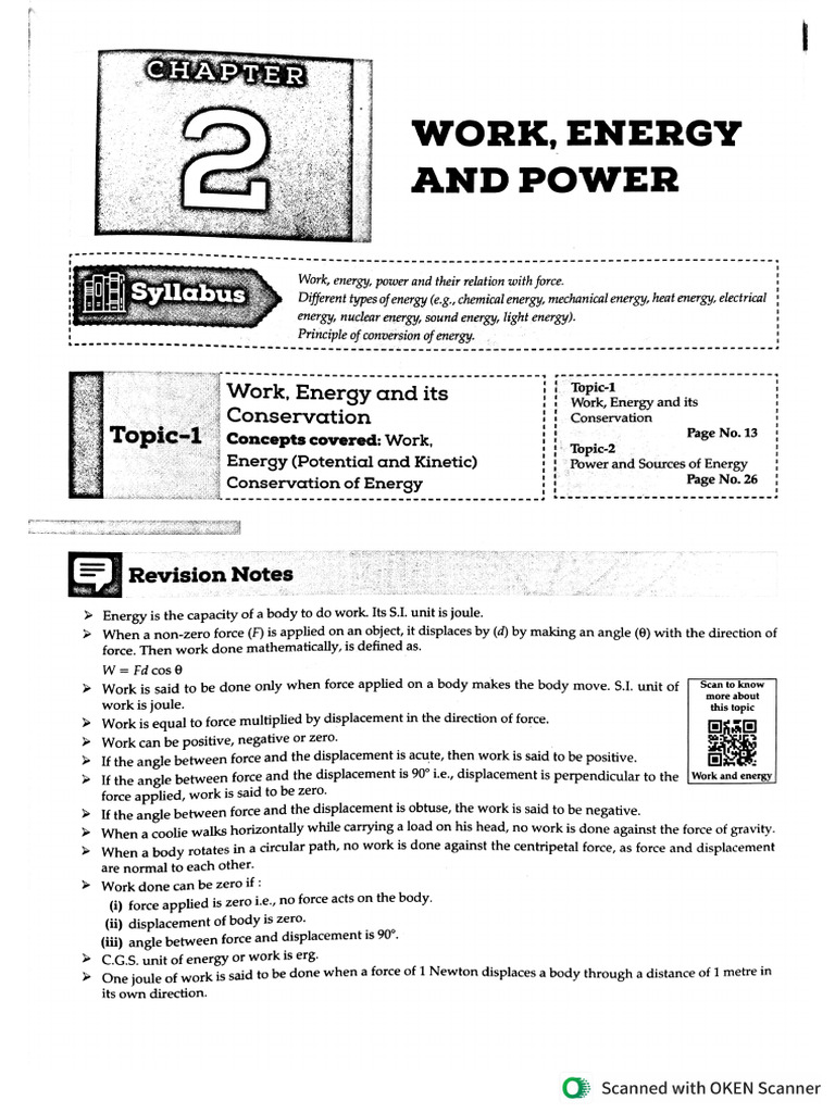 Work, Energy and Power | PDF