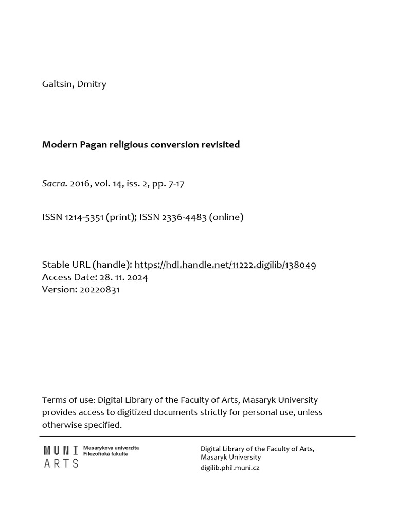 Modern Pagan Religious Conversion Revisited | PDF | Polytheism | Wicca