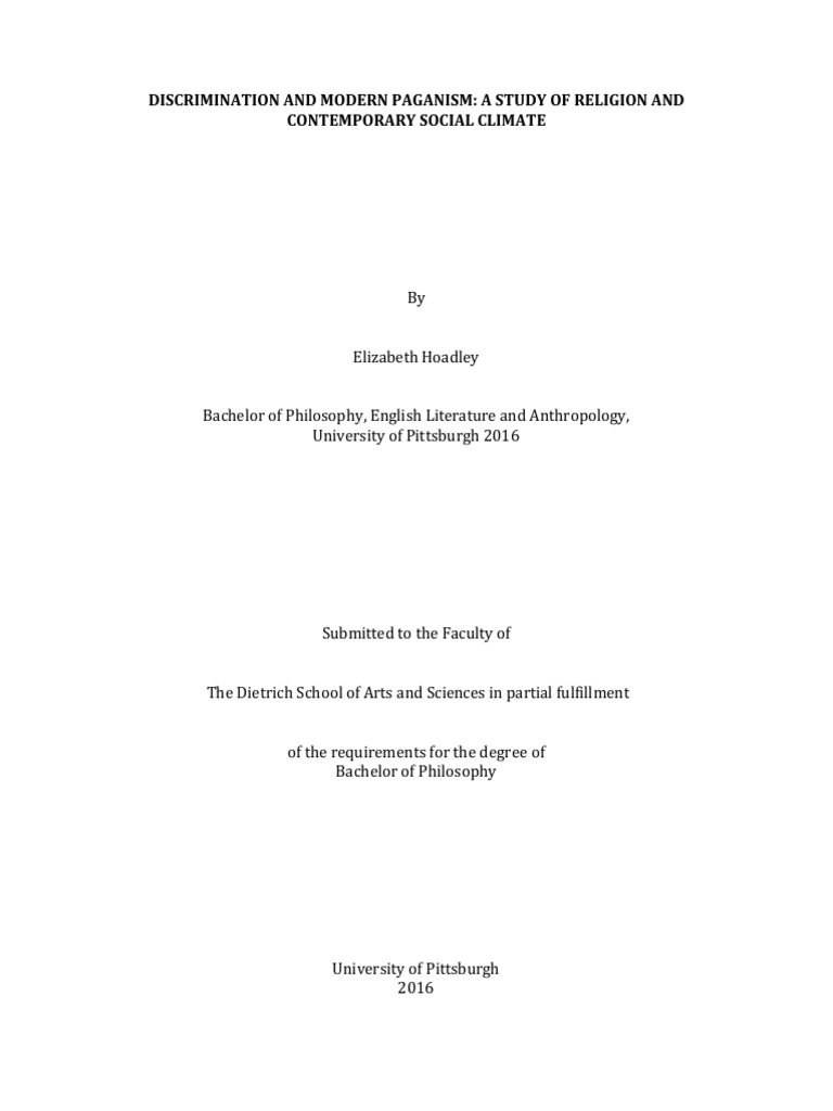 Hoadley BPhil Thesis Final | PDF | Wicca | Witchcraft