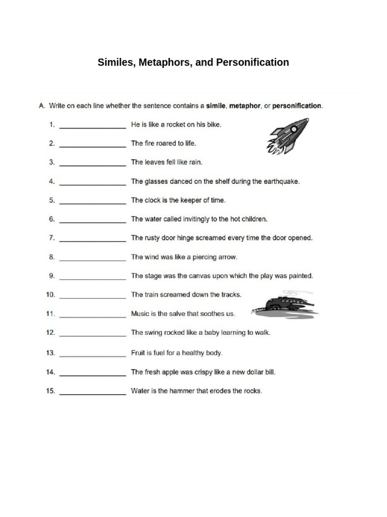 Lit&Com Simile Metaphor Personification | PDF
