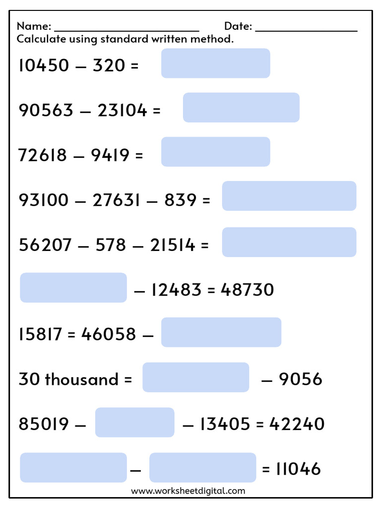 Calculate Using Standard Written Method Grade 4 8fo7wh | PDF