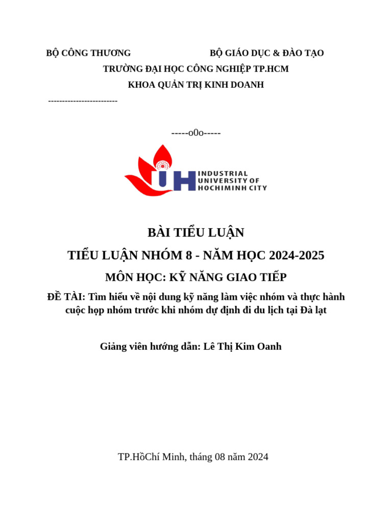 BÀI TIỂU LUẬN KNGT N8 | PDF