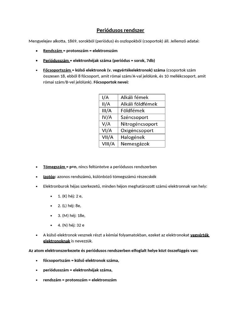 Periódusos Rendszer | PDF