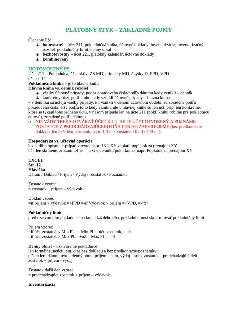 Platobný Styk - Základné Pojmy - NB | PDF