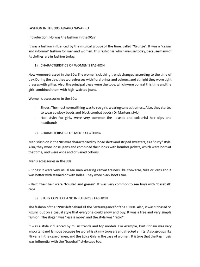 Fashion in The 90s | PDF