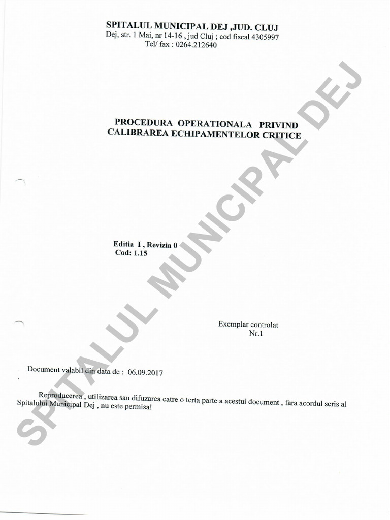 8PO Privindcalibrarea Echipamentelor Critice | PDF