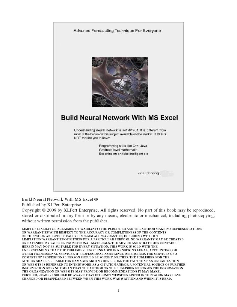 Build Neural Network With Ms Excel Sample Pdf Artificial Neural