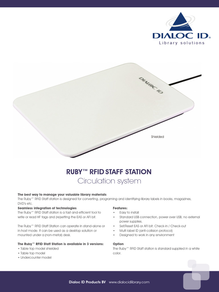 Brochure RUBY RFID Staff Station | PDF | Radio Frequency Identification ...