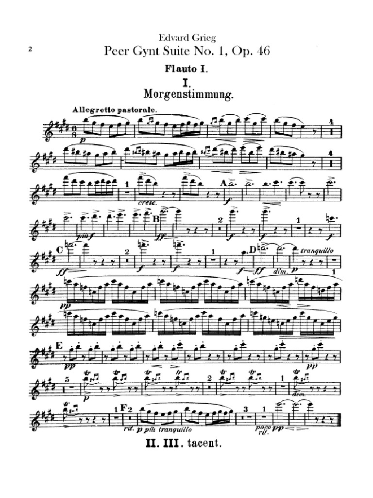 Grieg - Peer Gynt Suite 1 - Fluit1 | PDF