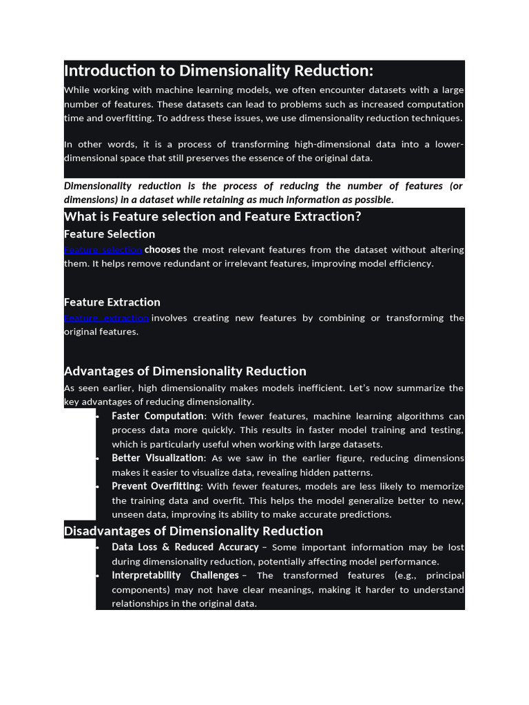 Unit-4 Dimensionality Reduction | PDF | Factor Analysis | Principal Component Analysis