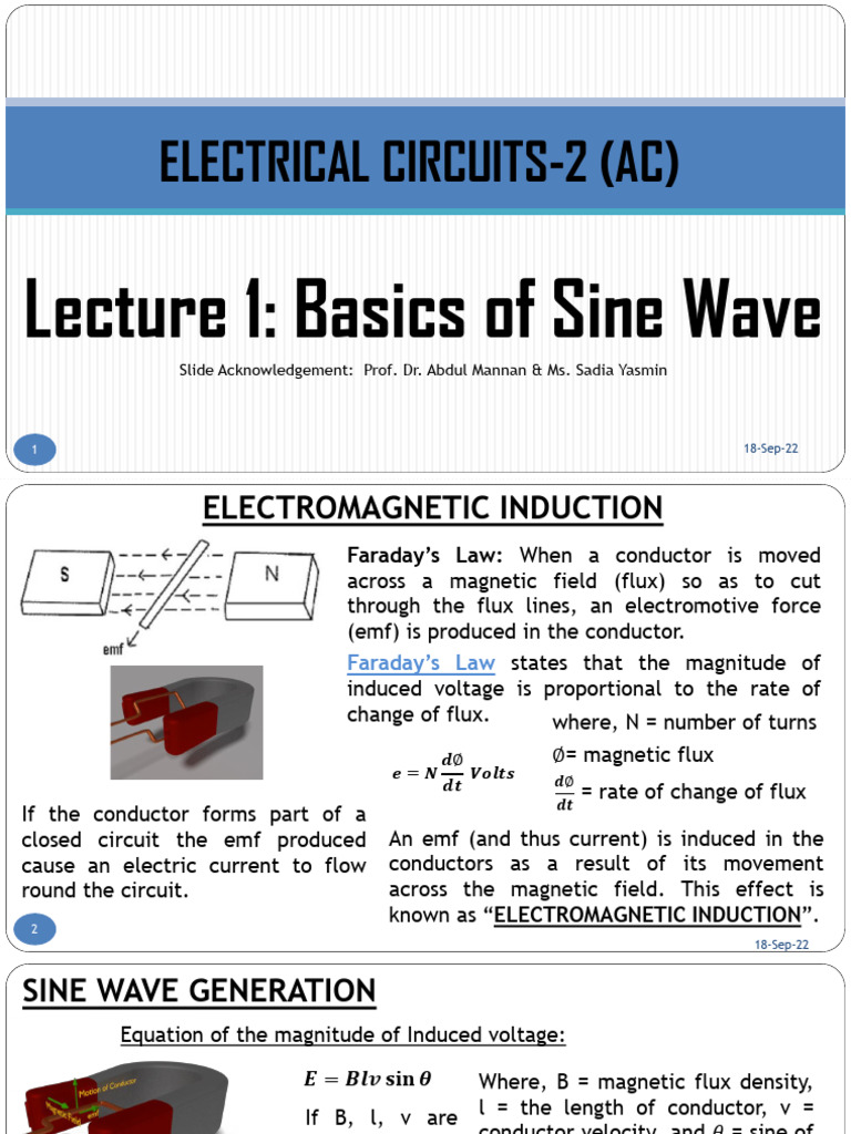 Basics of Sine Waves & Induction | PDF | Electromagnetic Induction ...