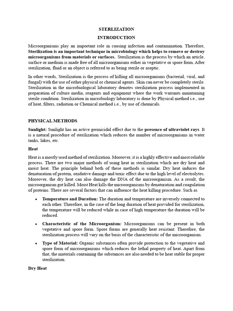 Sterlization | PDF | Sterilization (Microbiology) | Disinfectant