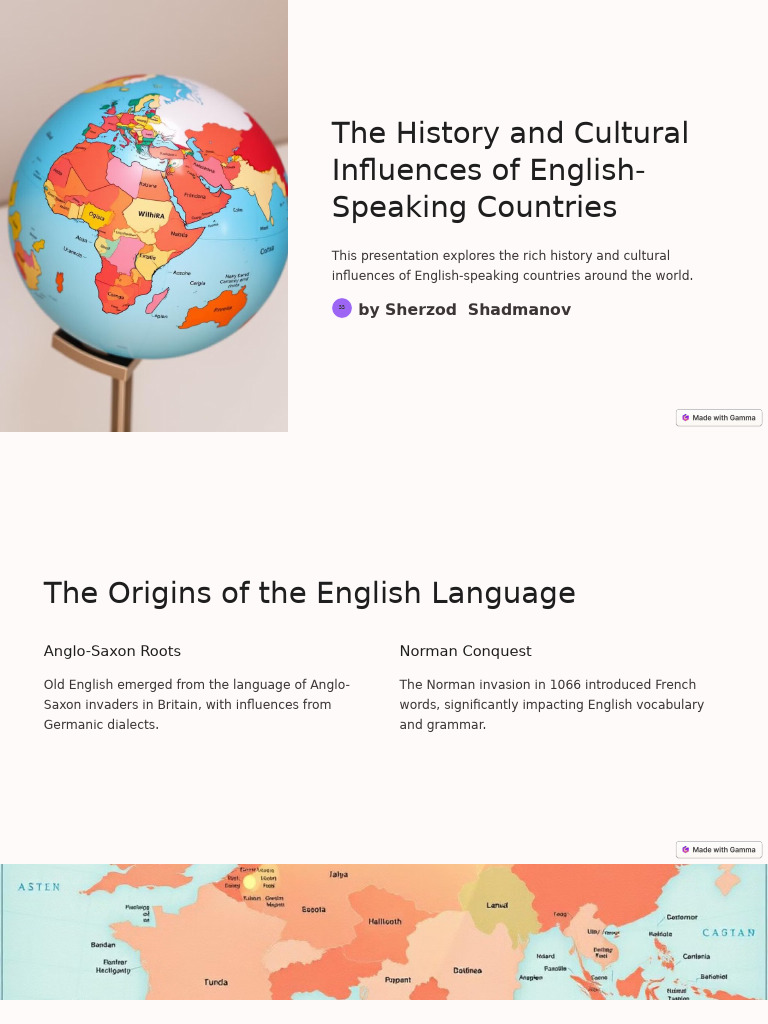 The History and Cultural Influences of English Speaking Countries | PDF ...