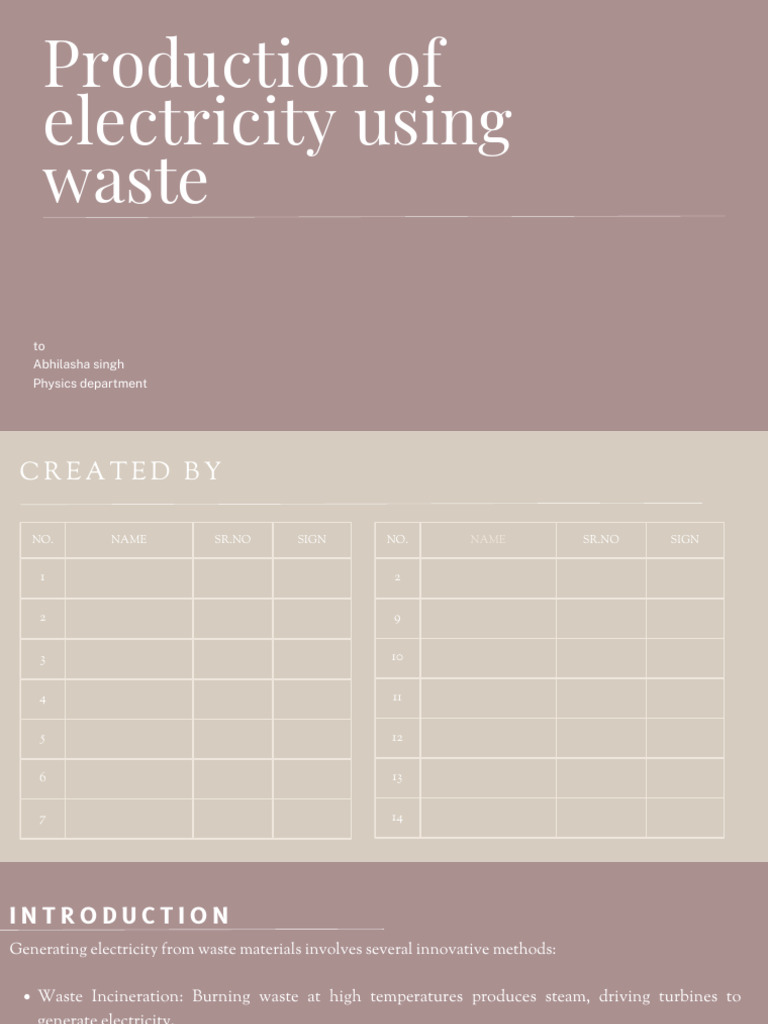 Electricity Generation from Waste Methods | PDF | Waste | Waste Management