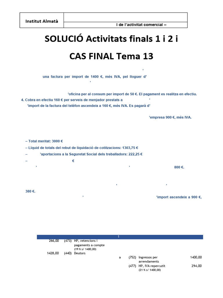 SOLUCIÓ Activits Finals 1 I 2 I CAS FINAL T.13 | PDF