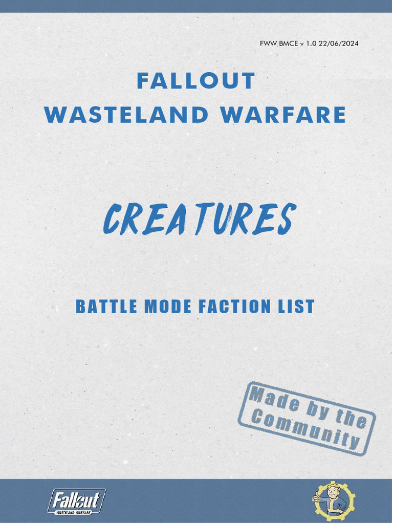 BMCE Creatures V 1 0 | PDF