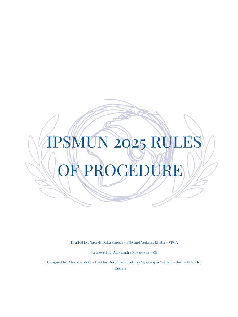 IPSMUN 2025: Rules & Guidelines | PDF | Committee | United Nations ...