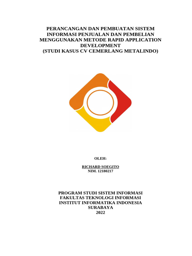 Laporan Tugas Akhir Richard Soegito | PDF