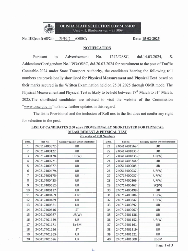 Result Physical Measurement Physical Test-2024 | PDF