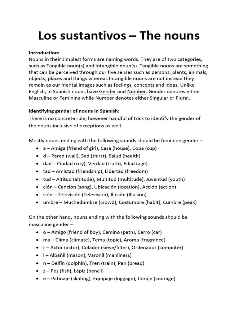 Notes on nouns | PDF