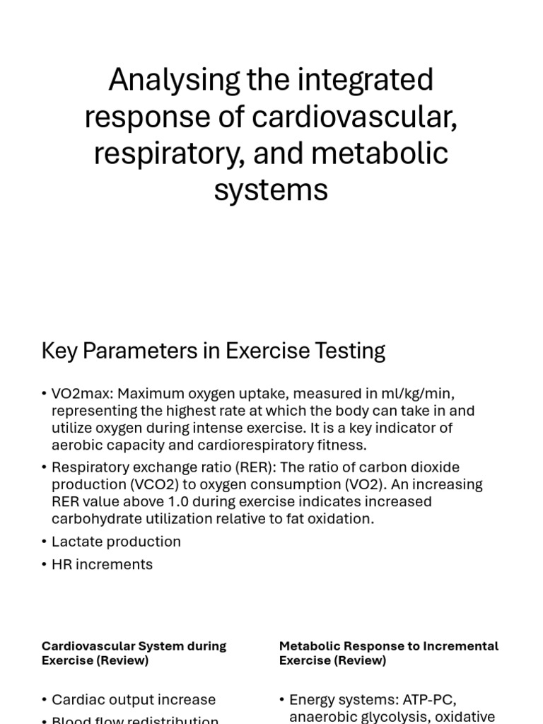 Cardiovascular and Respiratory Response in Exercise | PDF | Respiratory ...