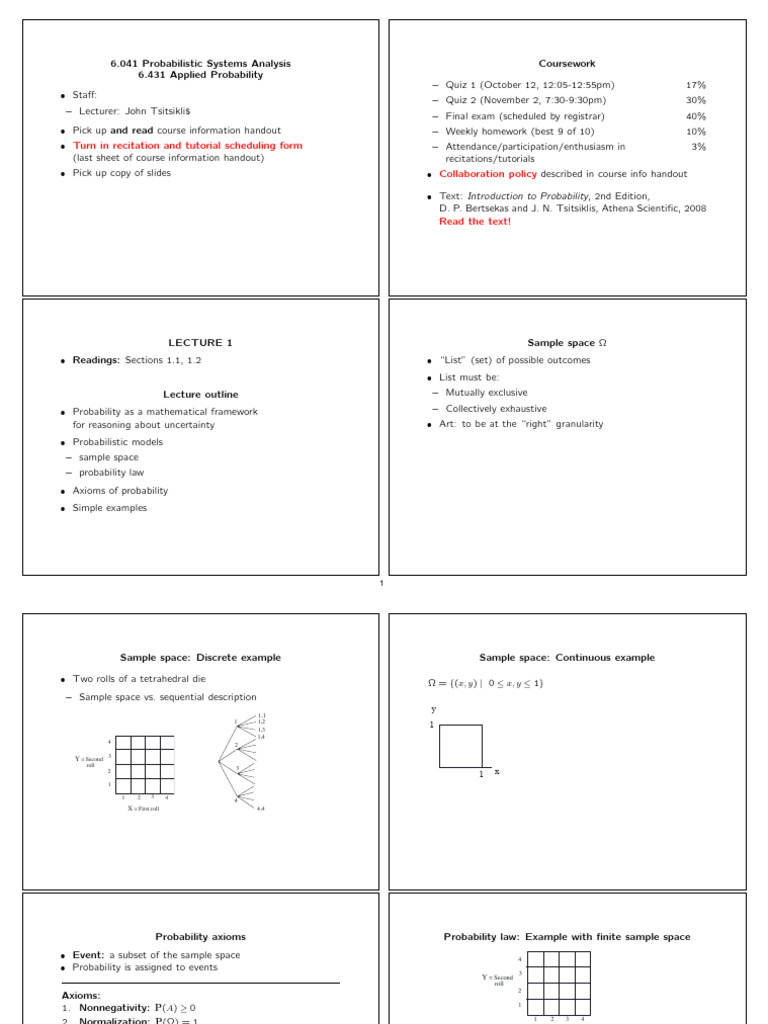 Probablity Mit Removed | PDF | Probability Distribution | Expected Value