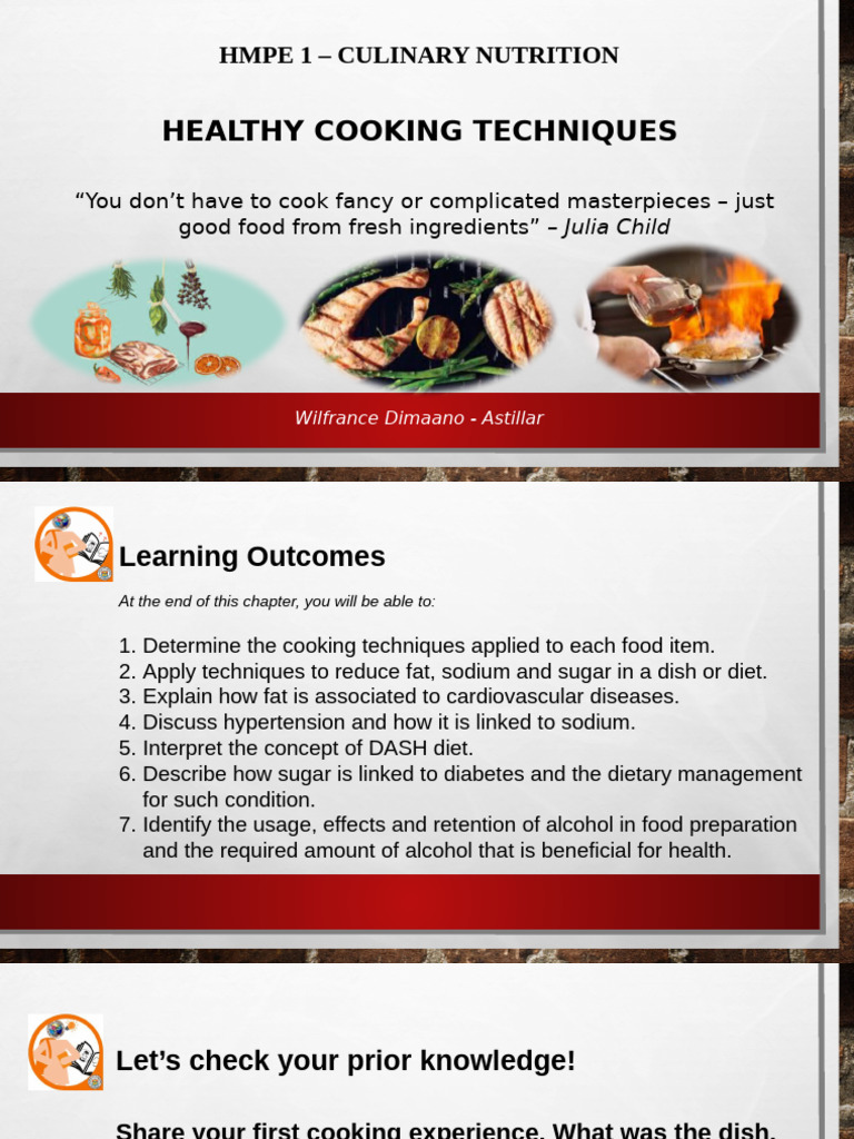 Chapter 5 Healthy Cooking Techniques | PDF