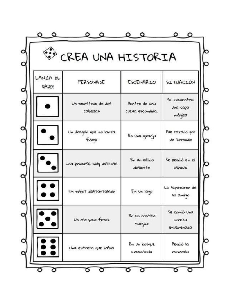 Crea Cuento-Juego de Dados | PDF