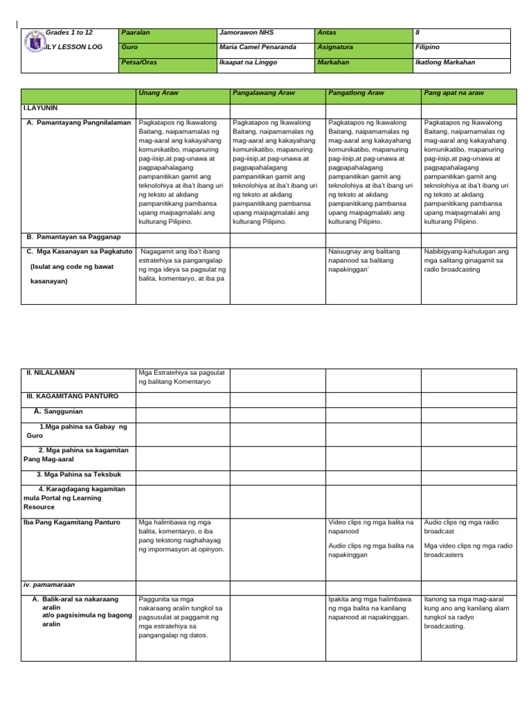 Filipino8 Q3 WK4 Done | PDF