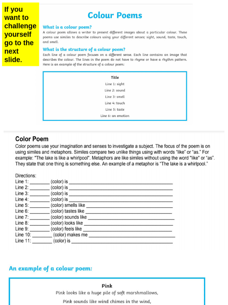 Colour Poems (Autosaved) | PDF