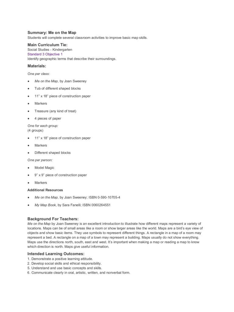 Me On The Map | PDF | Classroom | Map