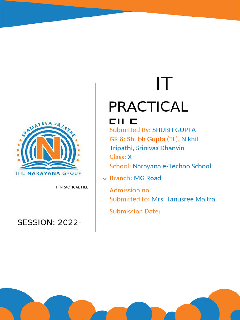 X It Practical File Shubh | PDF | Data Management | Databases