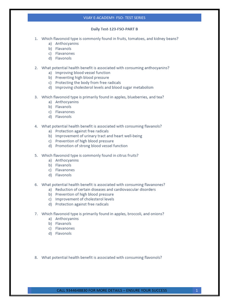 Daily Test 123 Fso Part B | PDF | Flavonoid