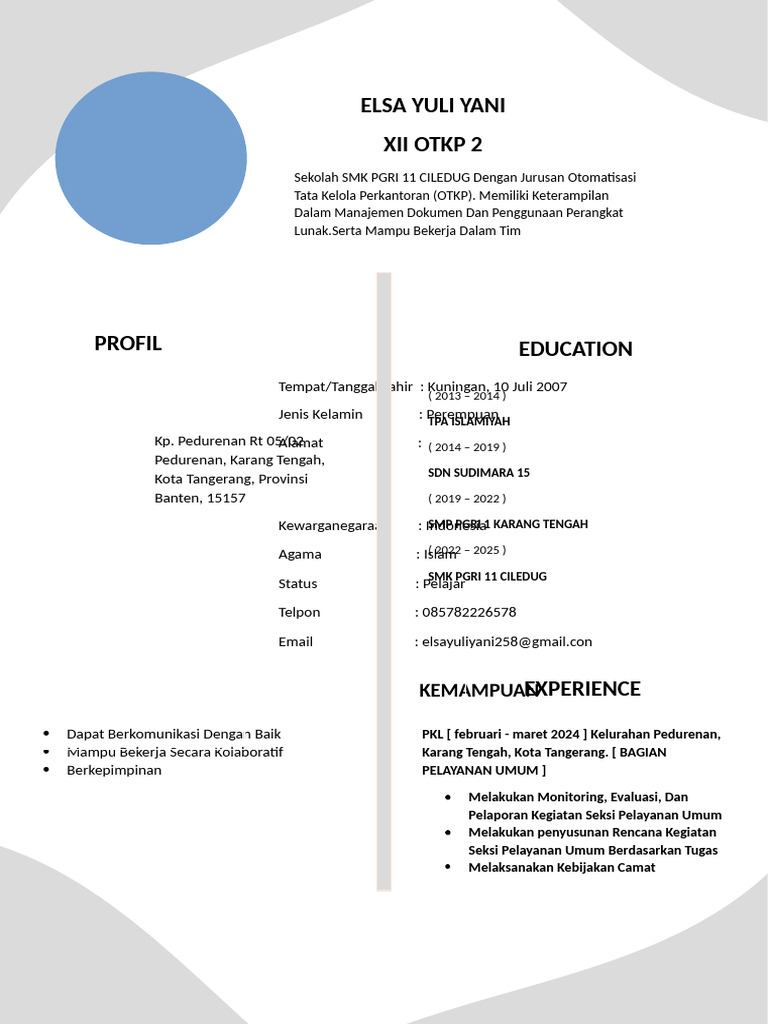 Surat Lamaran Elsa | PDF